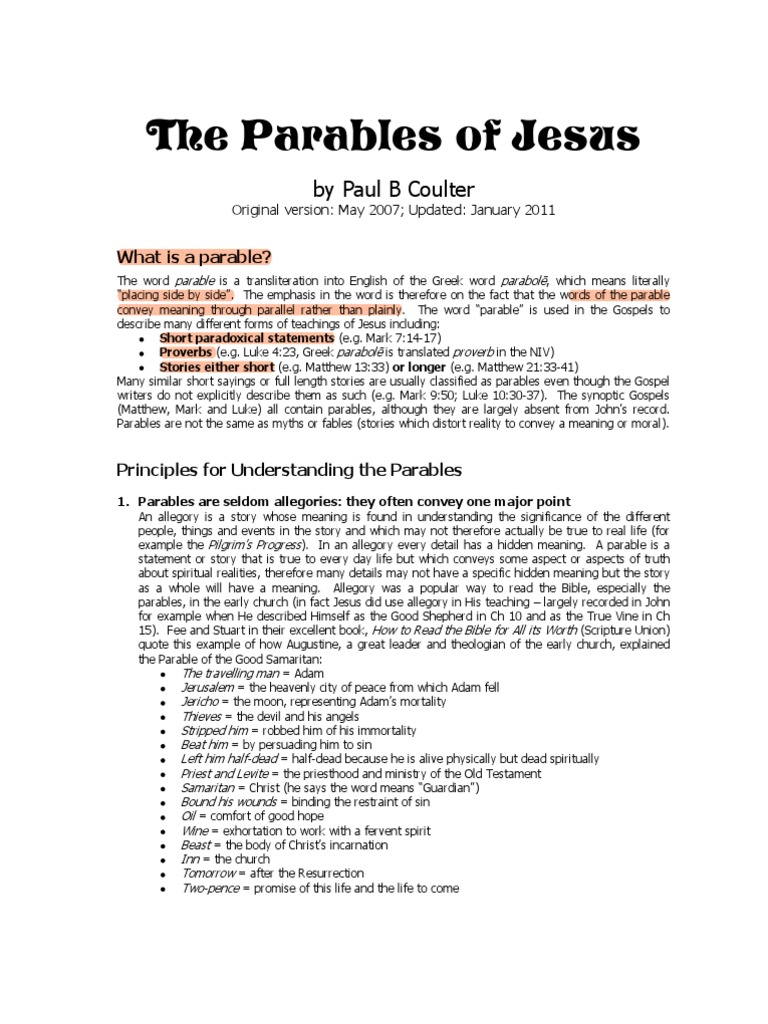 Parables | Download Free PDF | Parables Of Jesus | Gospel Of Matthew