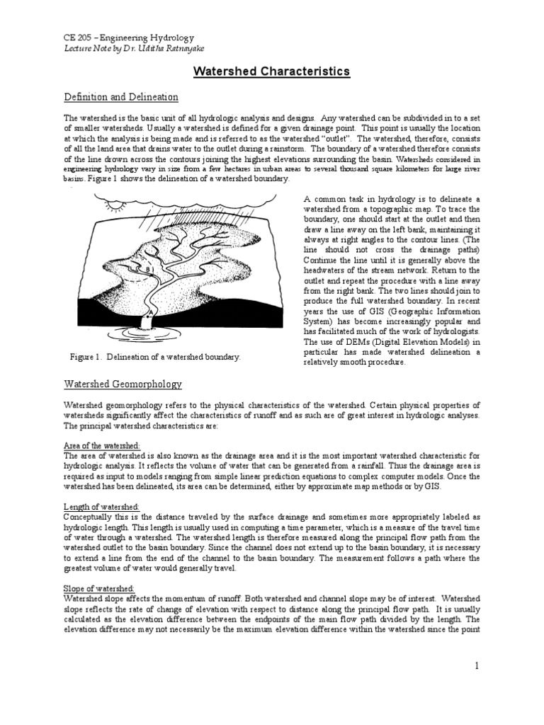 Watershed Characteristics and Analysis | PDF | Drainage Basin | Stream