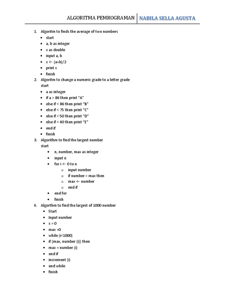 Algoritma Pemrograman Dasar | PDF