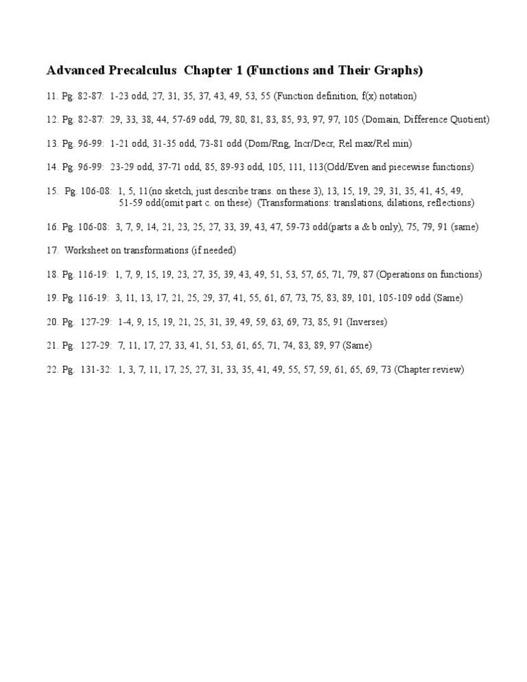 Precalculus Functions and Graphs Guide | PDF