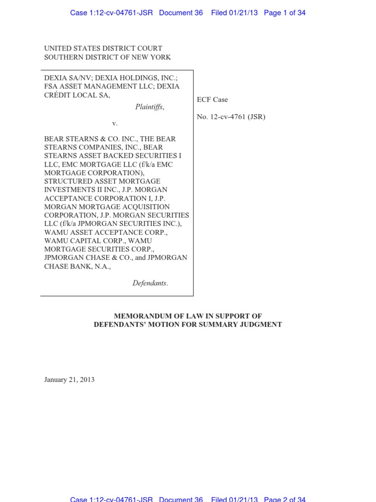 Plaintiffs,: Memorandum Of Law In Support Of Defendants’ Motion For ...