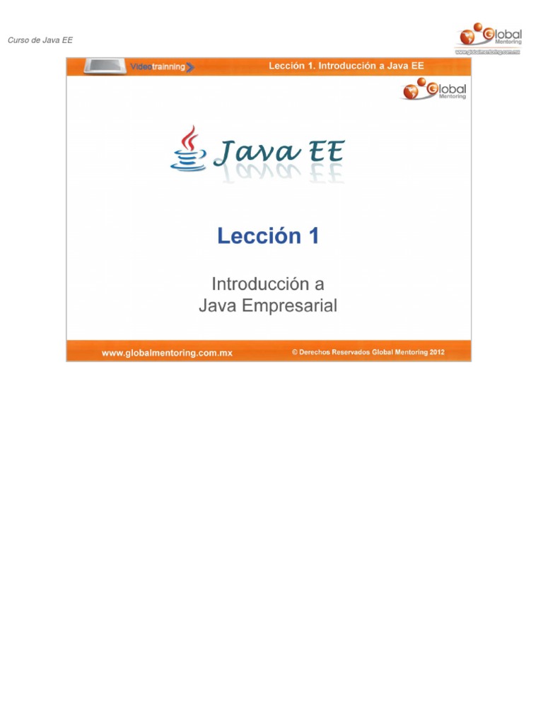 Curso Java EE - 01 Leccion 01 - Teoria | PDF | Plataforma Java ...