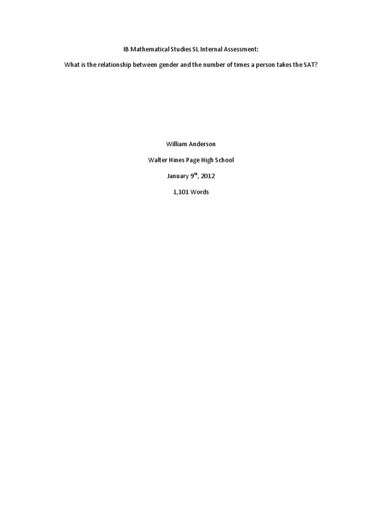 Math Internal Assessment PDF Chi Squared Test P Value