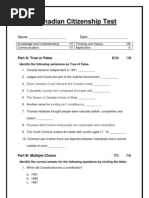 Canadian Citizenship Test Q&A Guide | PDF | Provinces And Territories ...