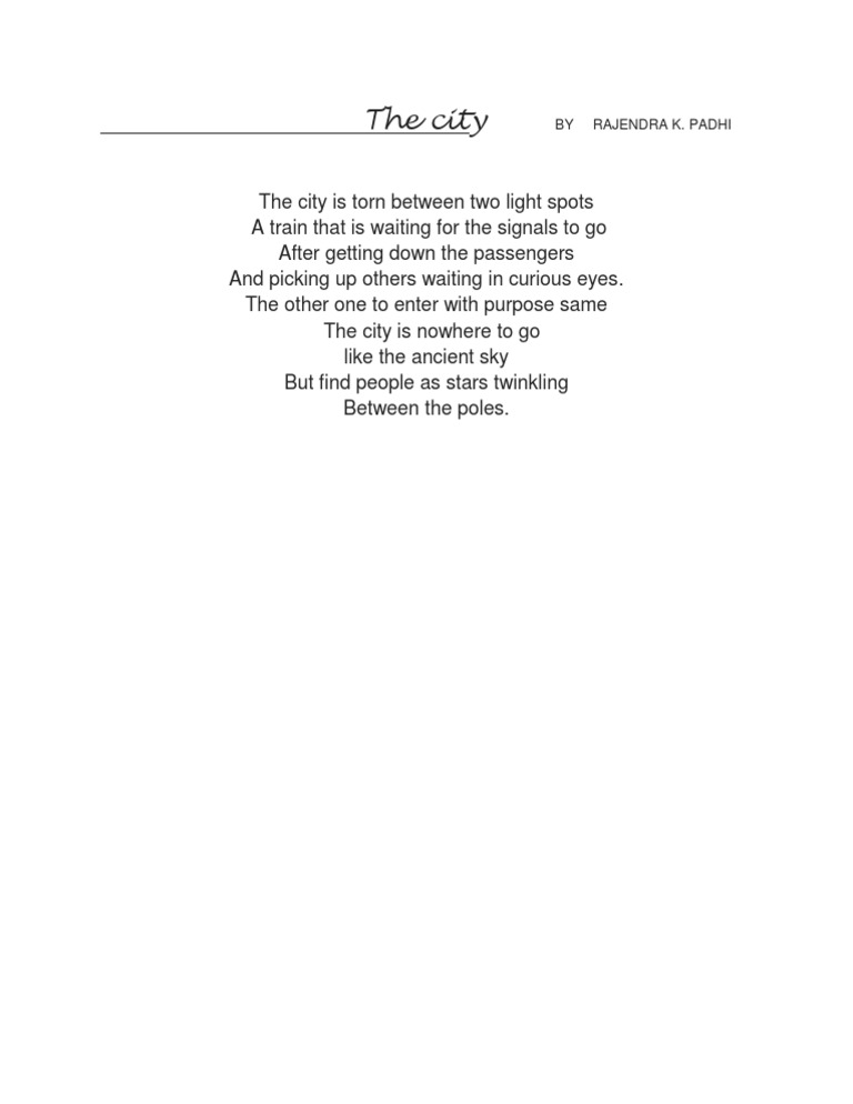 City Life: A Poetic Reflection | PDF