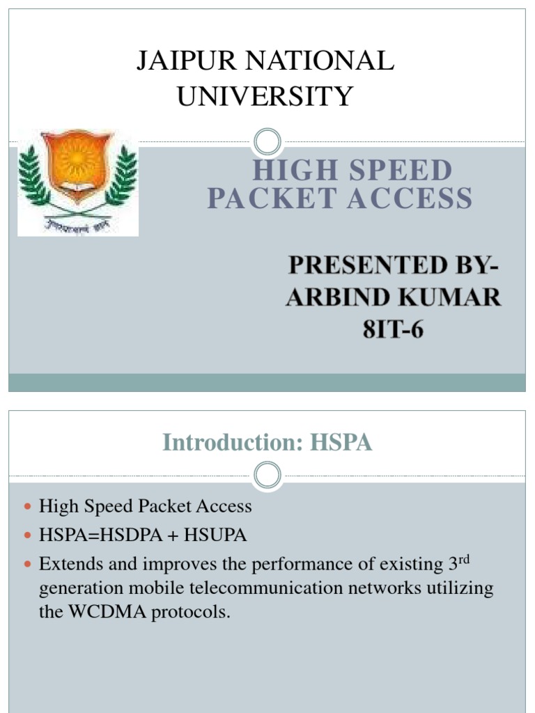 Jaipur National University: High Speed Packet Access | PDF | High Speed Packet Access | General ...