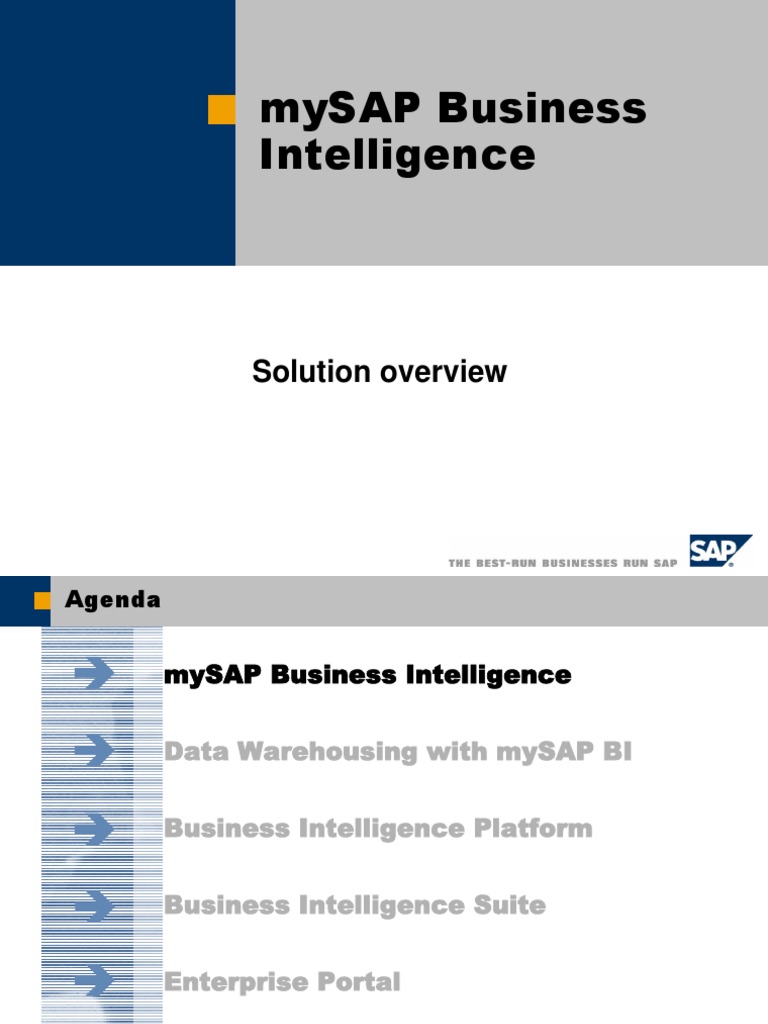 SAP MySAP BI Solution | PDF | Business Intelligence | Data Warehouse