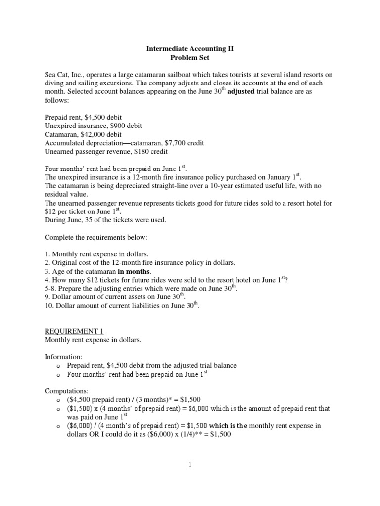 Intermediate Accounting II Problem Set | Download Free PDF | Depreciation | Debits And Credits