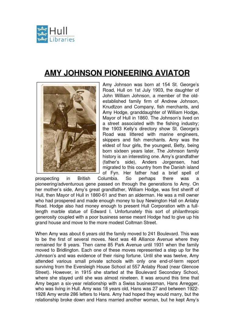 Amy Johnson Pioneering Aviator | PDF | Aviation