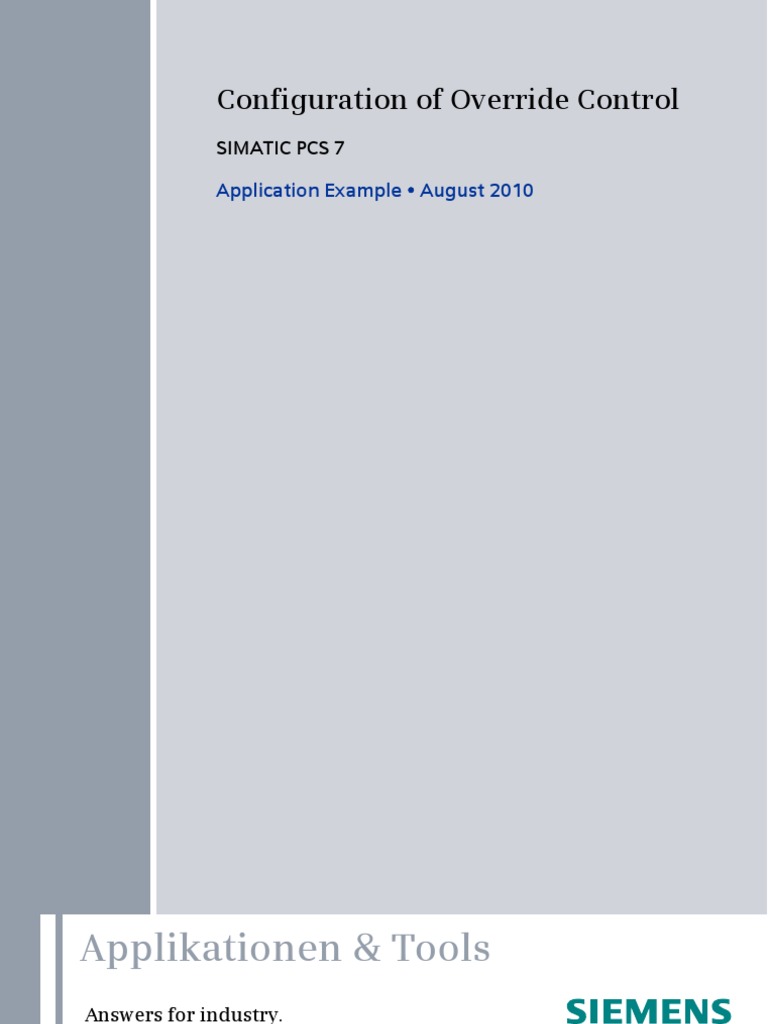 Applikationen & Tools: Configuration of Override Control | PDF ...