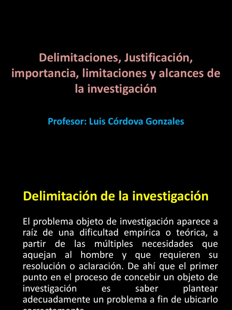Delimitaciones de La Investigacion | Descargar gratis PDF | Teoría de ...