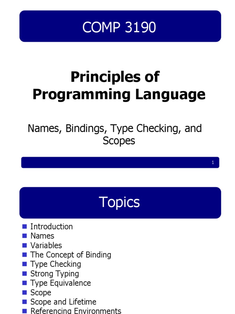 COMP 3190: Principles of Programming Language | PDF | Variable ...