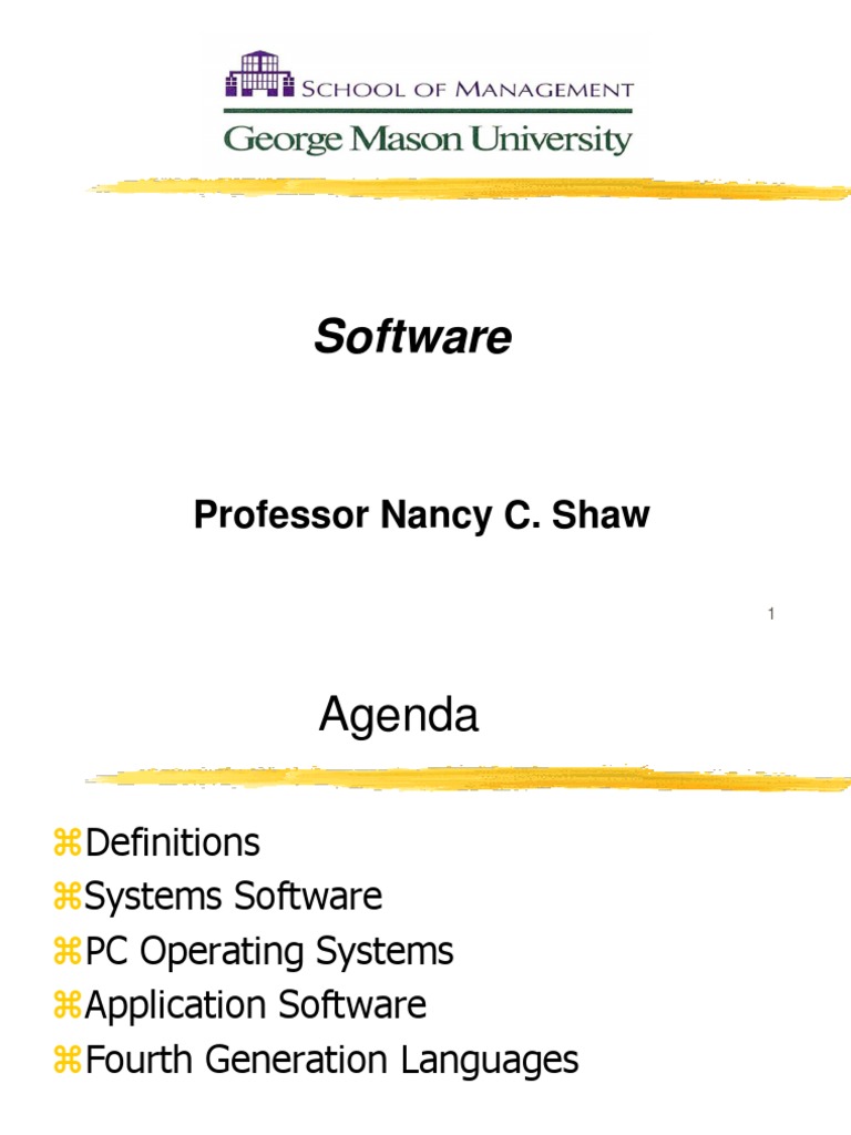 Software: Professor Nancy C. Shaw | PDF | Operating System | Computer Program