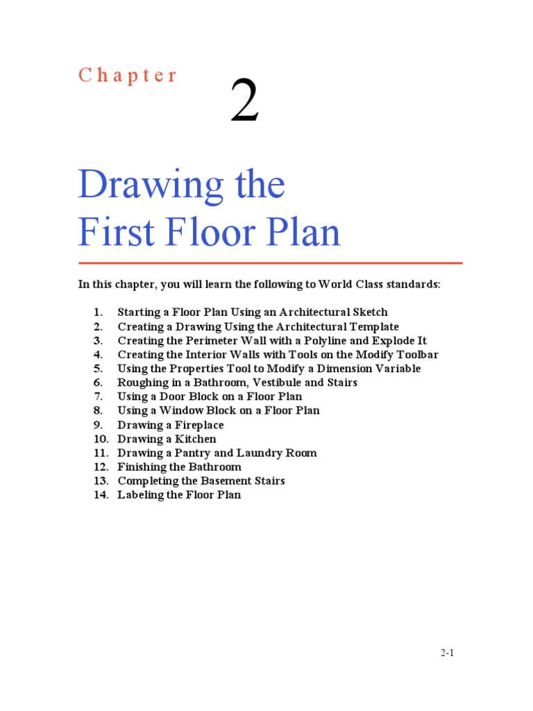 CH 02 Drawing The First Floor Plan PDF | PDF | Computer Aided Design ...