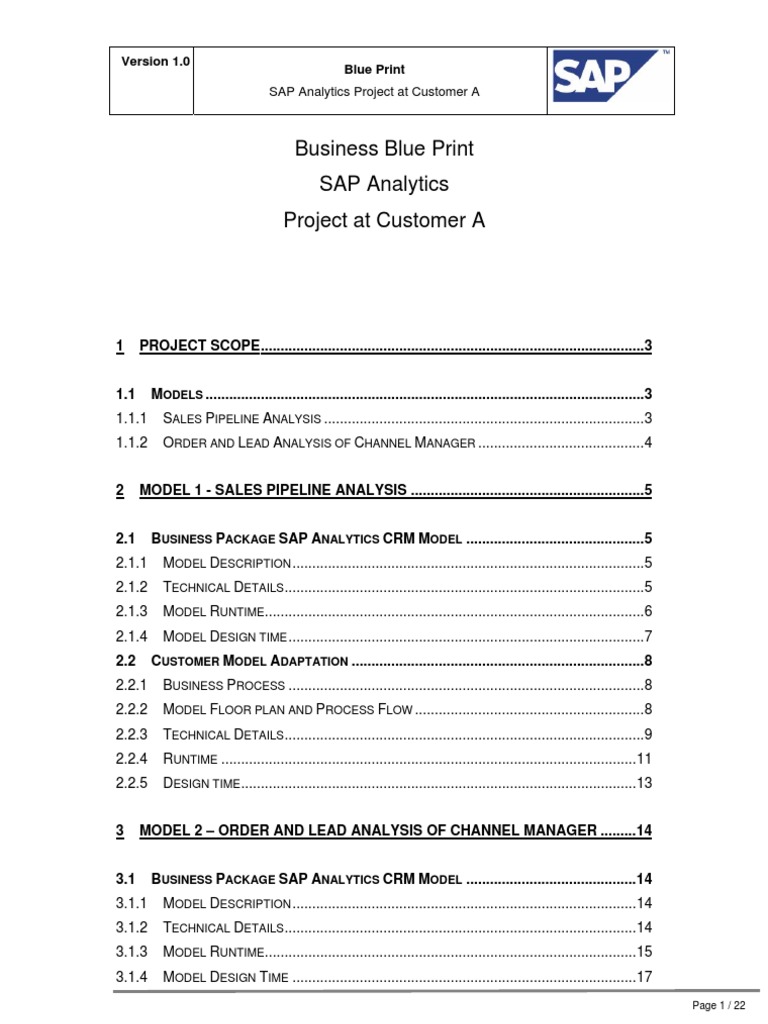 SAP Analytics Blueprint for Customer A | PDF | Customer Relationship ...