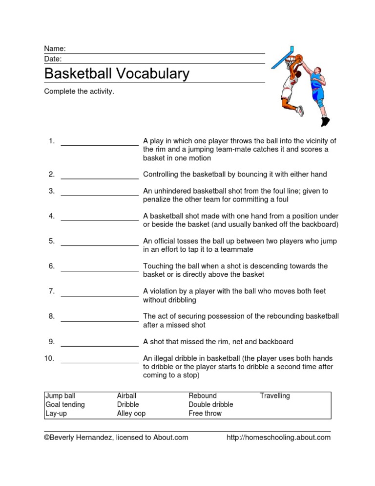 Basketball Vocab | PDF
