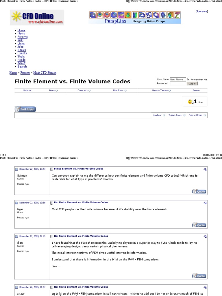 Finite Element vs. Finite Volume Codes - 1 | PDF | Finite Element ...