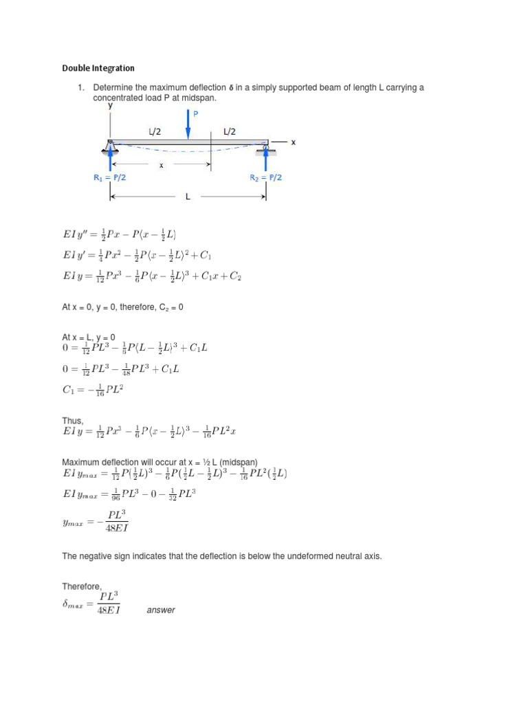Double Integration | PDF | Beam (Structure) | Slope