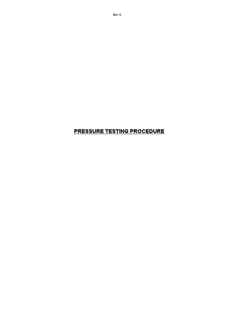 Pressure Testing Procedure | PDF | Valve | Leak