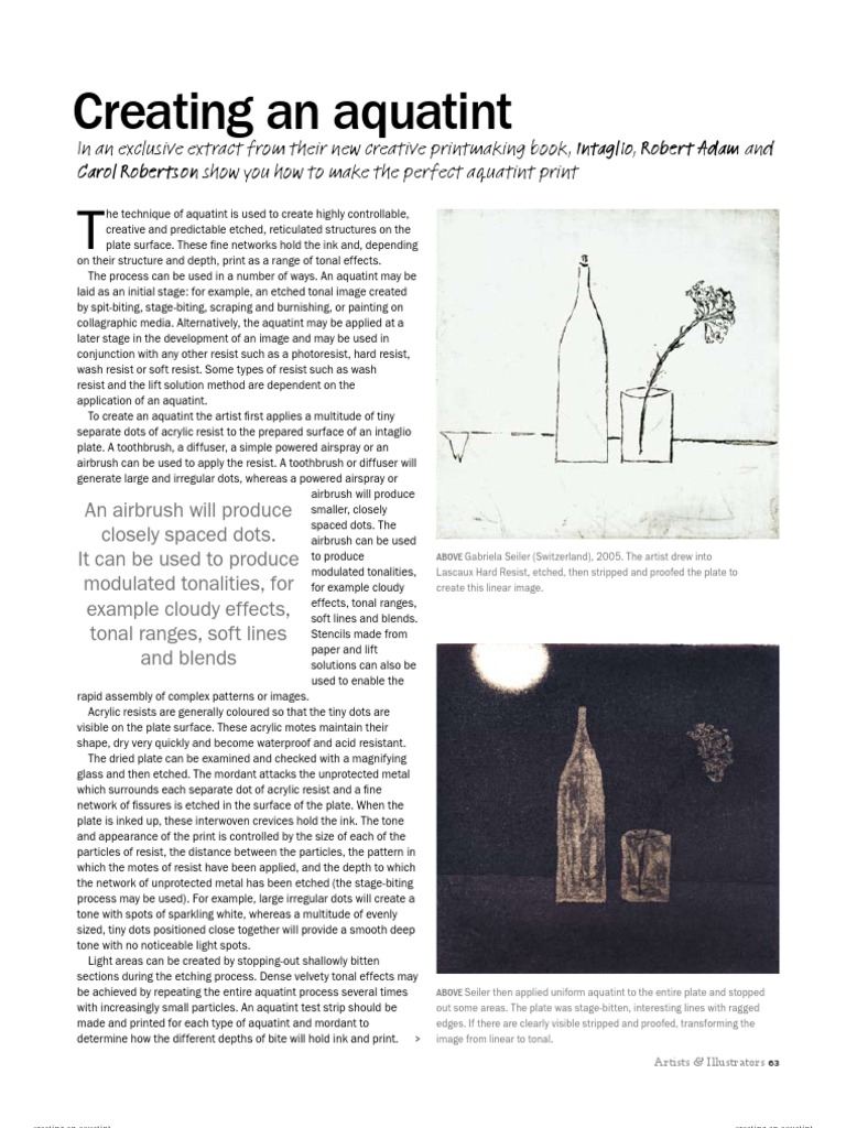 Creating An Aquatint | PDF | Etching | Printmaking
