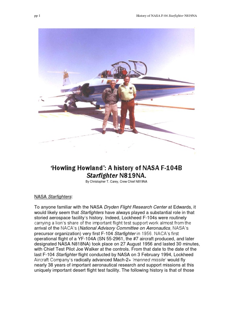 F-104B HISTORY of 57-1303 Howling Howland 24jan10 | PDF | National ...