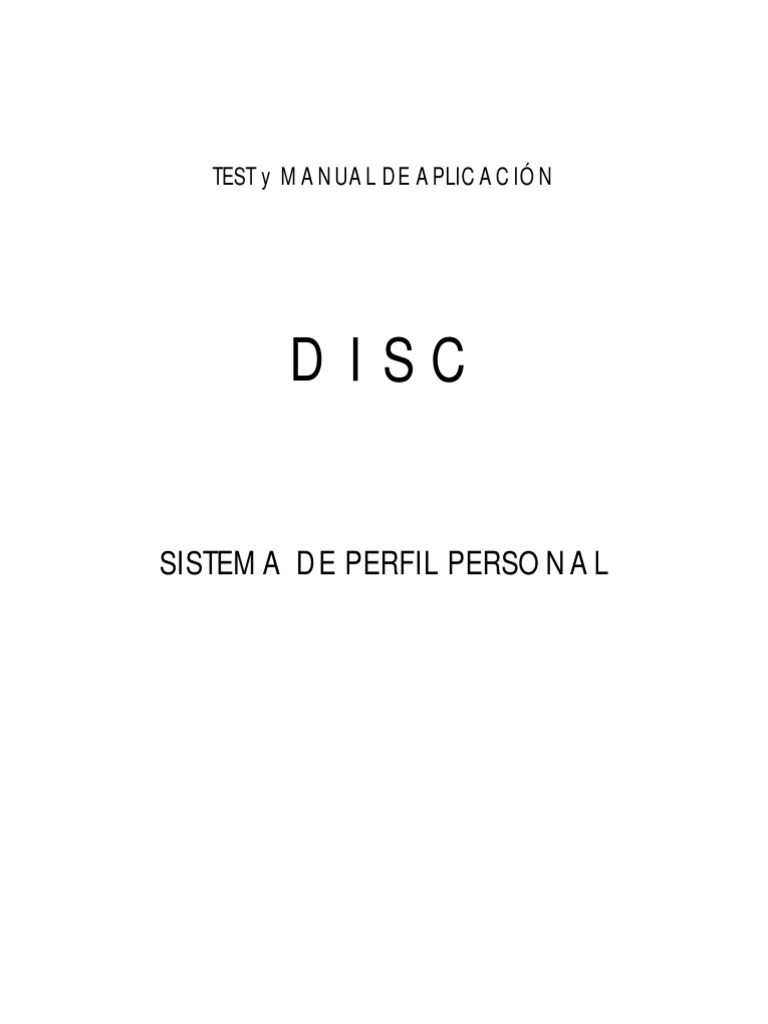 Manual Disc | PDF | Comportamiento | Toma de decisiones