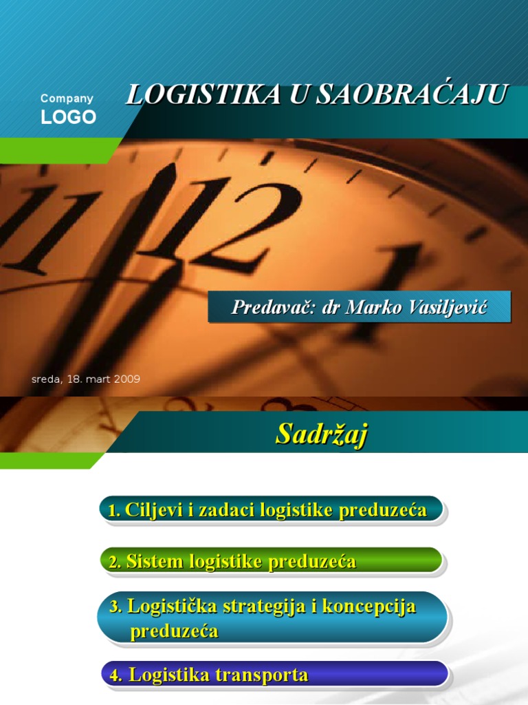 Logistika U Saobracaju | PDF