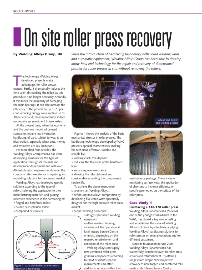 Roller Press Hardfacing Job | PDF | Forging | Welding