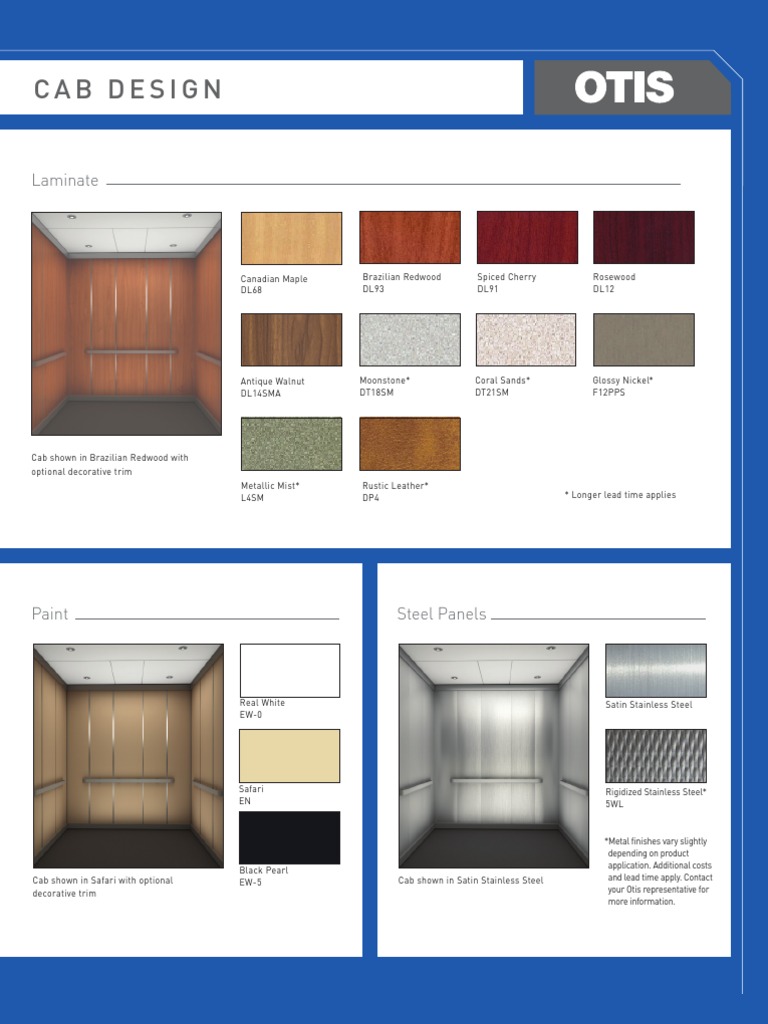 Cab Design, Paint, and Door Options for Commercial Elevators | PDF
