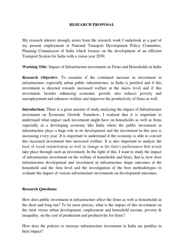 Research Proposal | PDF | Infrastructure | Economic Growth