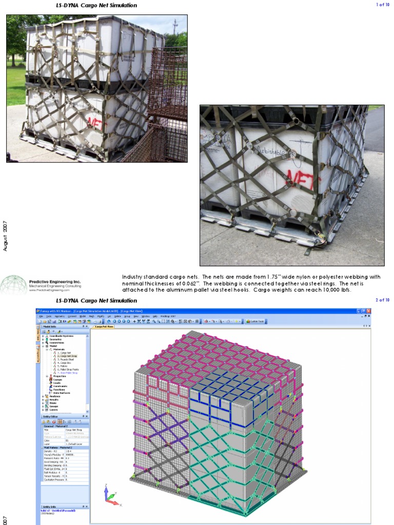LS-DYNA Cargo Net Crash Simulation | PDF | Simulation | Cargo
