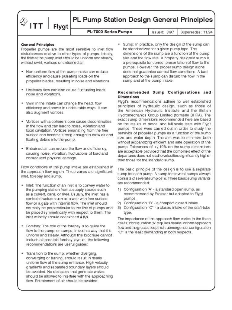 Pump Sump-Design General Principles | PDF | Pump | Mechanical Engineering