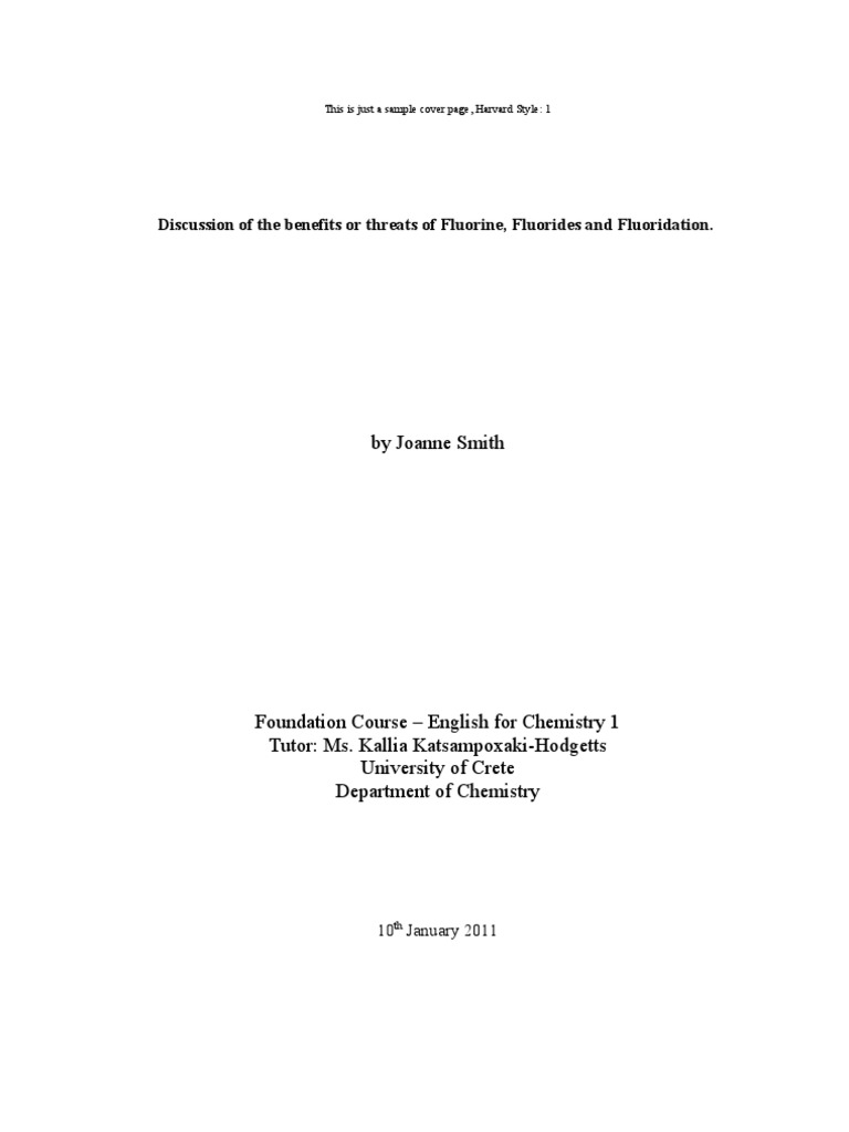 1 Harvard Sample Cover Page | PDF