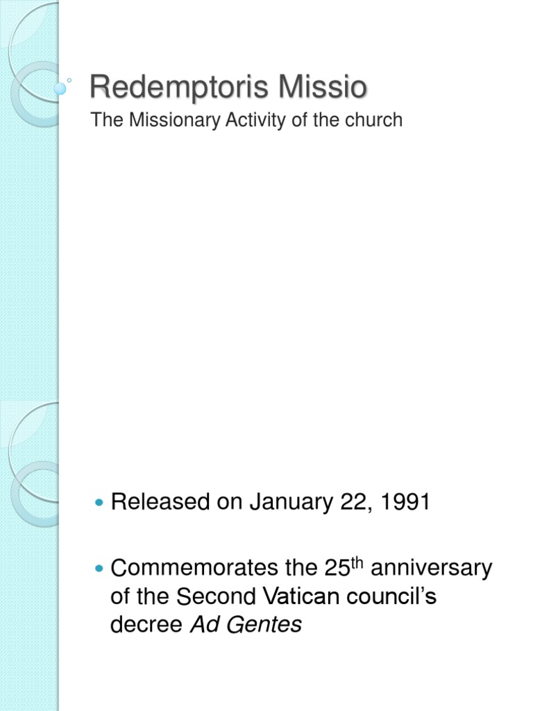 Redemptoris Missio | PDF | Christian Mission | Catholic Church