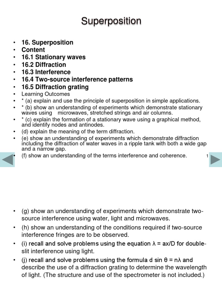 Section IV 16 Superposition | PDF | Diffraction | Interference (Wave ...