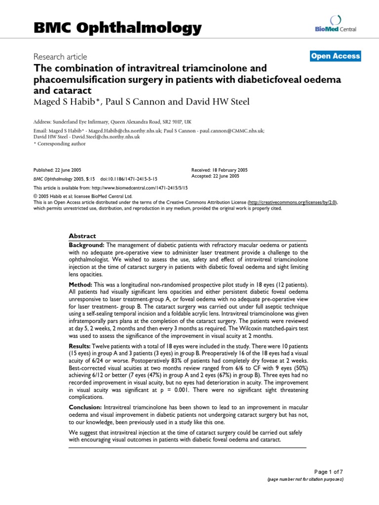 BMC Ophthalmology | PDF | Cataract | Human Eye