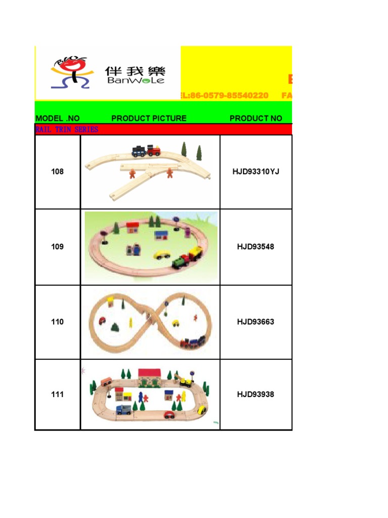 Rail Train Toy Product List and Pricing | PDF