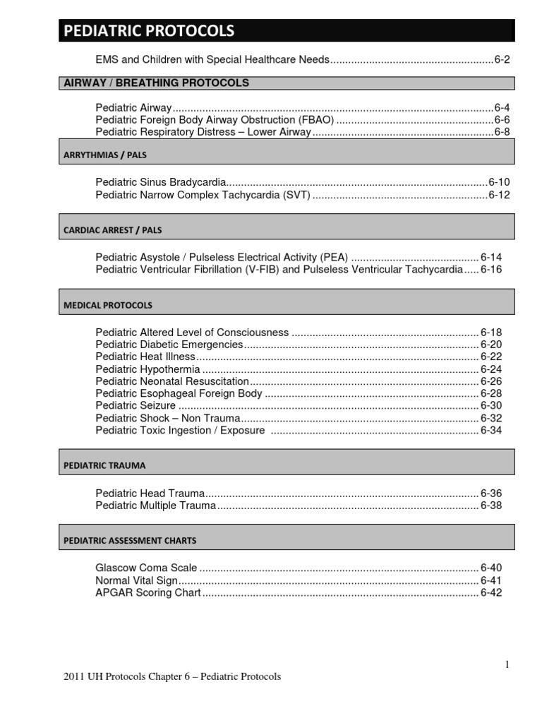 Pediatric Emergency Protocols Guide | PDF | Self-Improvement | Wellness
