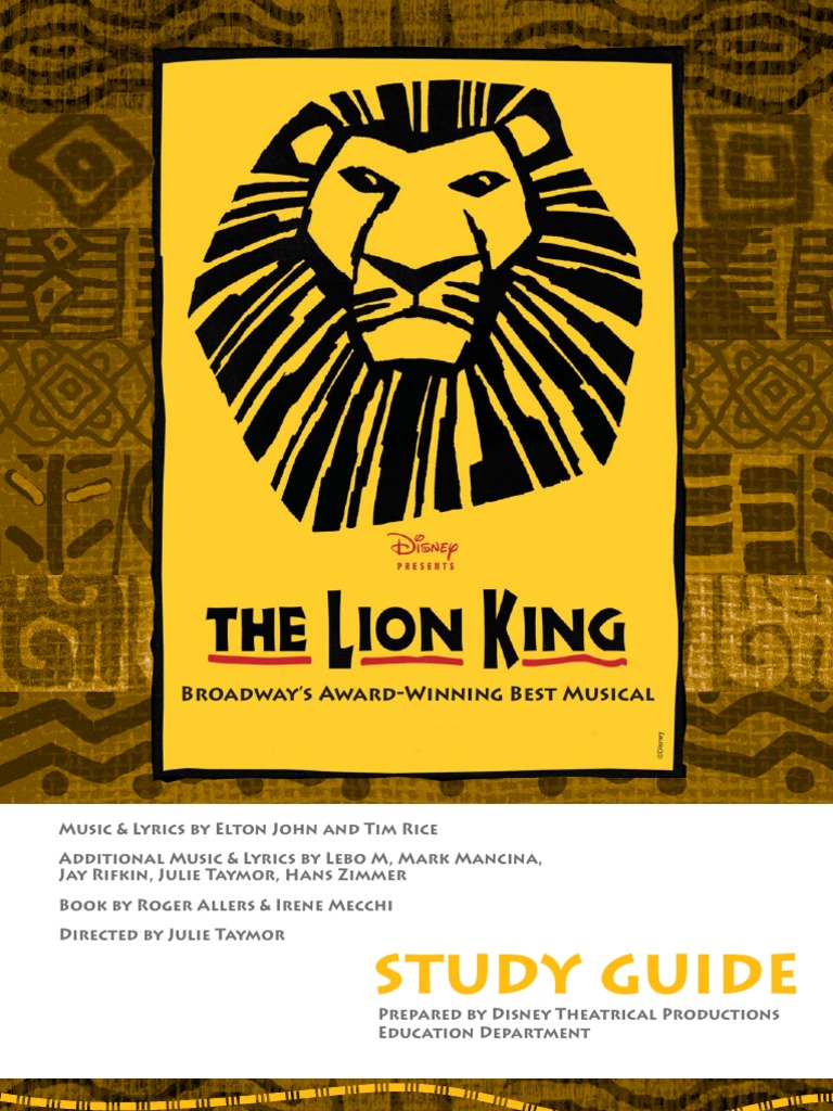 The Lion King Study Guide | Download Free PDF | Mask | Theatre