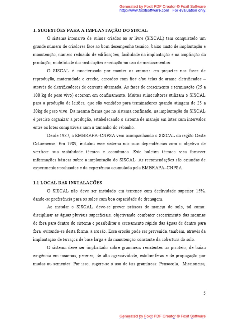 SISCAL Instalações e Equipamentos | PDF | Gravidez | Solo