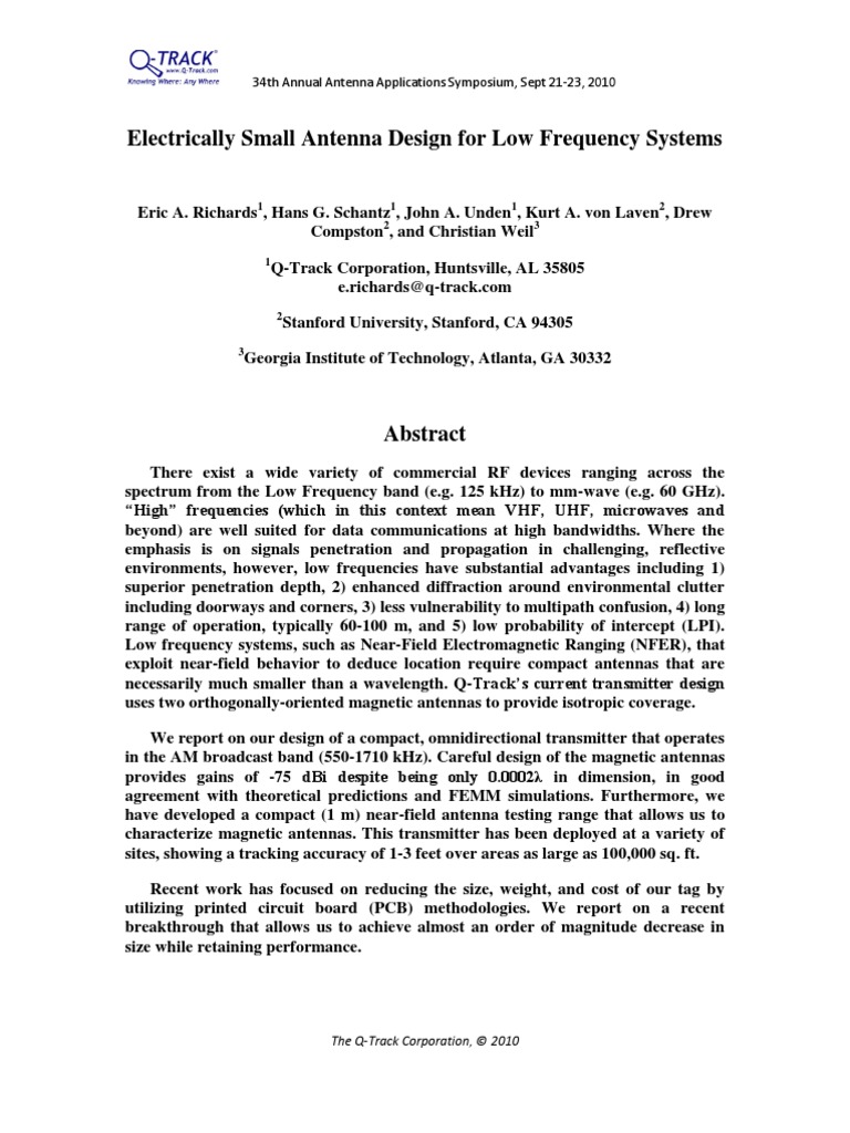 Electrically Small Antenna Design-Final | PDF | Antenna (Radio) | Inductor