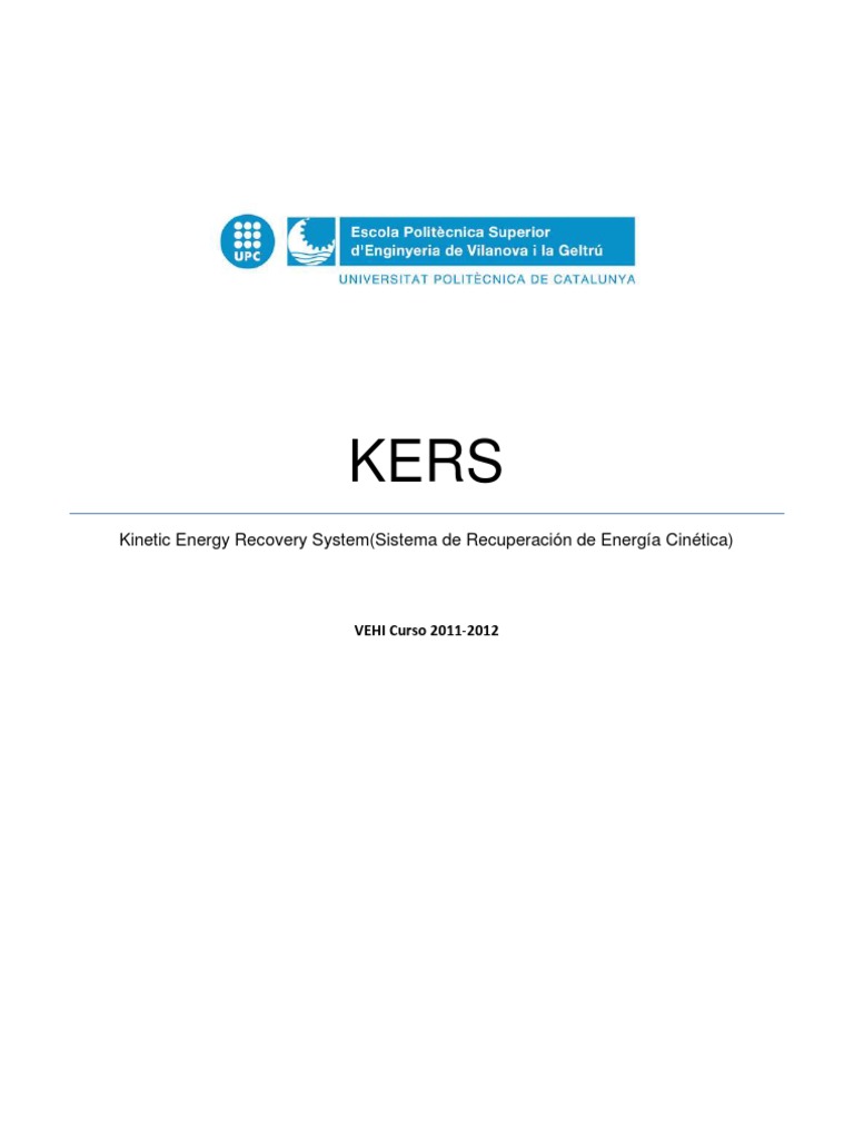 SISTEMA KERS (Kinetic Energy Recovery System) | PDF | Vehículo Híbrido ...