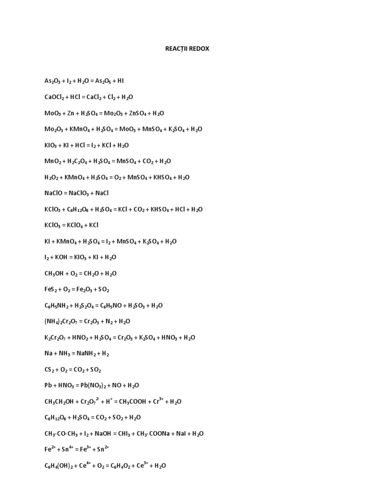 Reactii Redox | PDF | Science & Mathematics