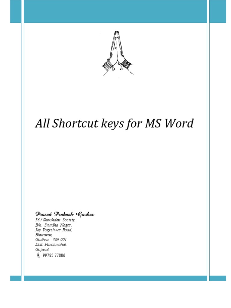 All Shortcut Keys For MS Word | PDF | Microsoft Word | Hyperlink