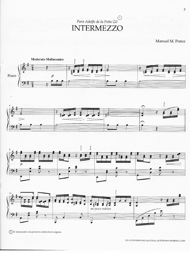 PONCE, Manuel M. - Intermezzo | PDF
