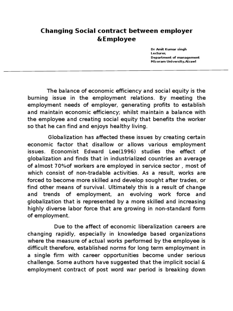 Evolving Employer-Employee Contracts | PDF | Employment | Business