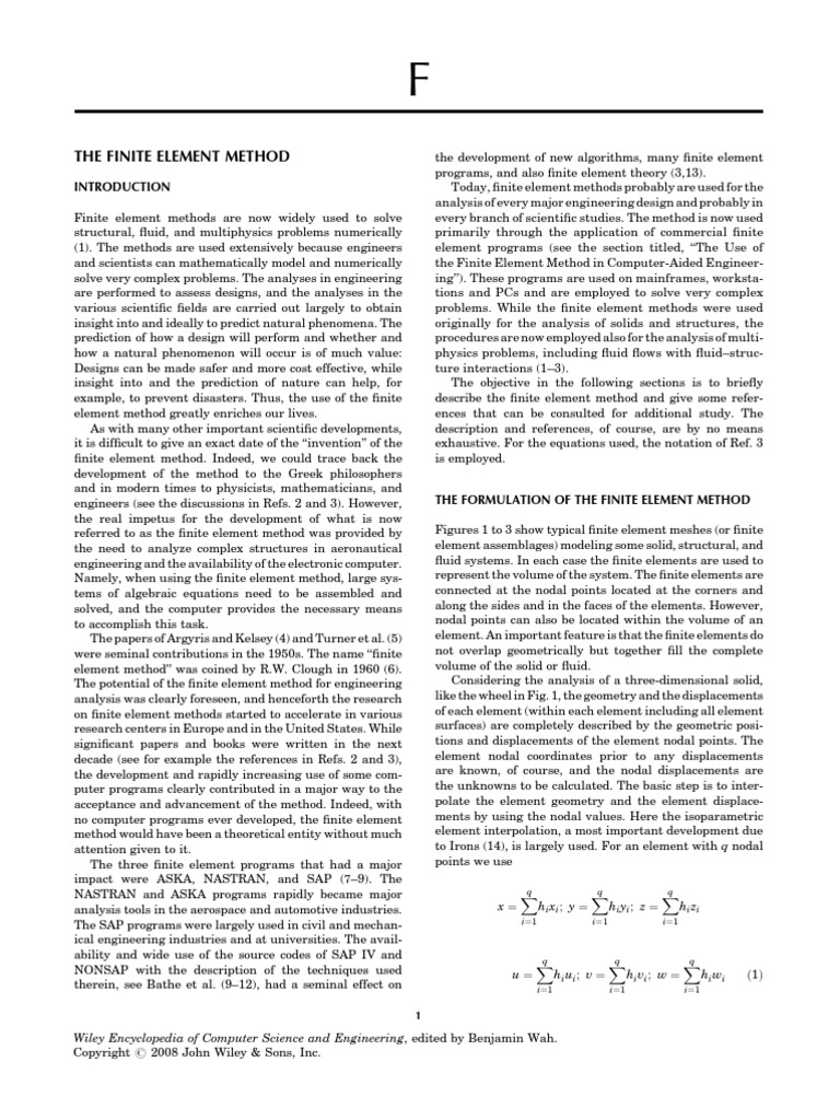 The Finite Element Method | PDF | Finite Element Method | Stress ...