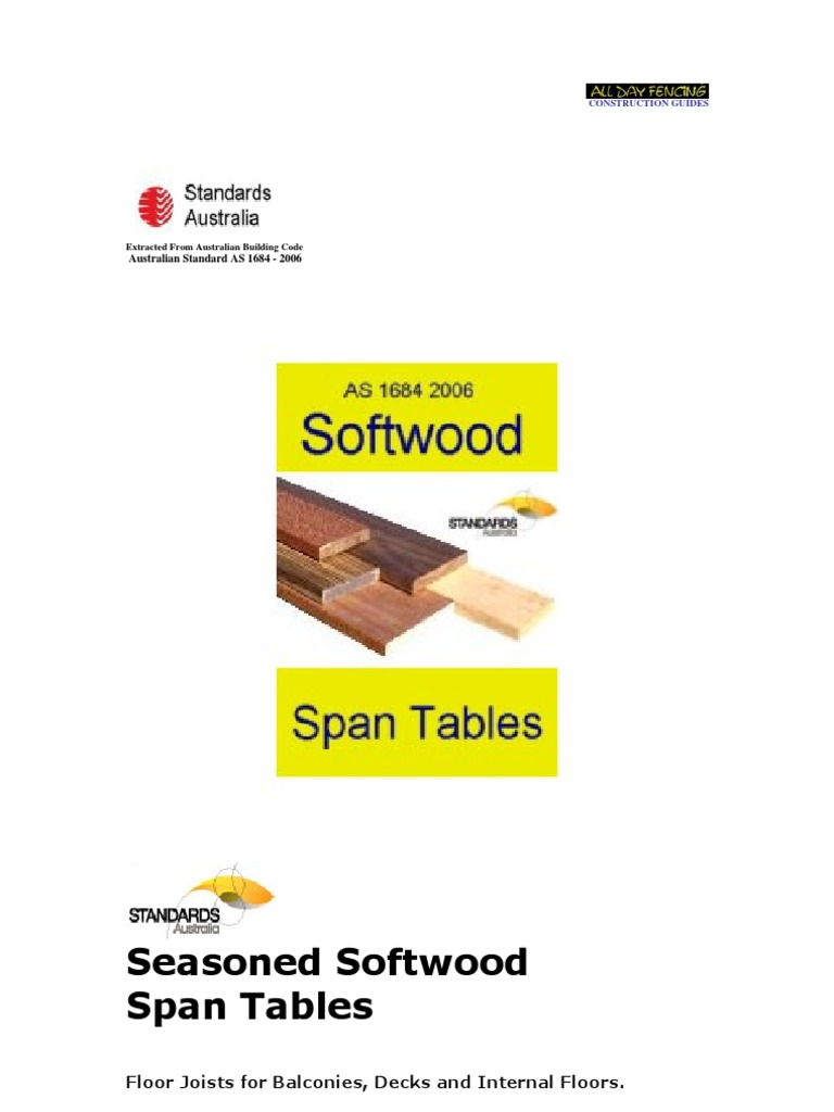Seasoned Softwood Span Tables for Balconies, Decks & Floors | PDF ...