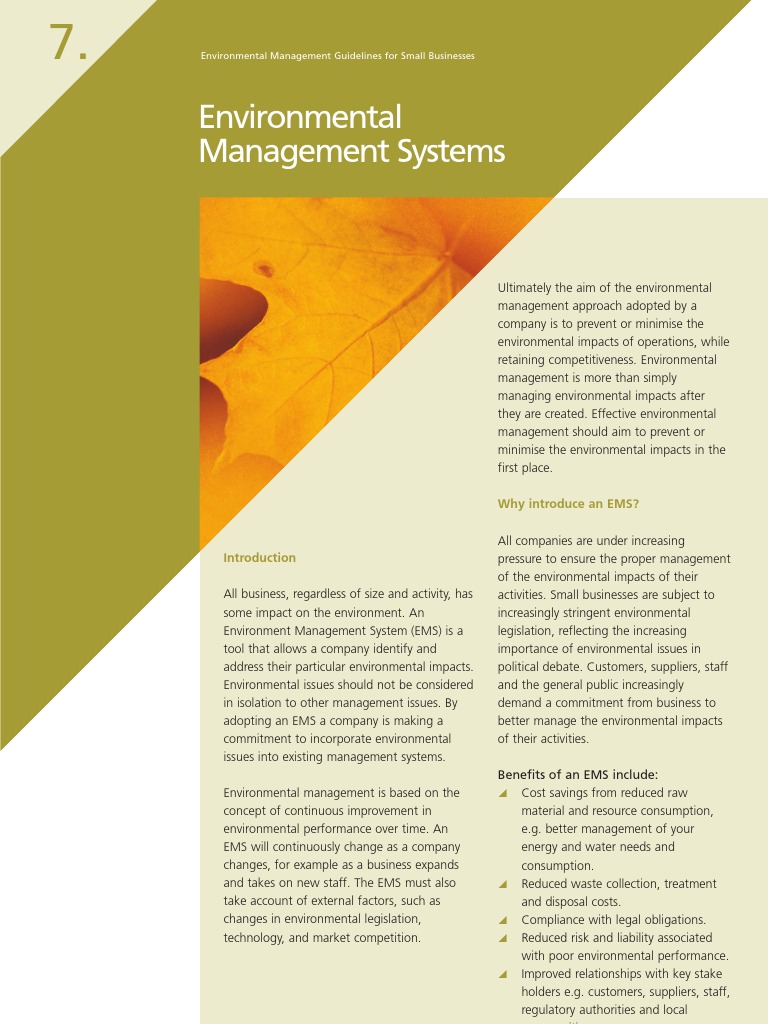 7 Environmental Management Systems PDF | PDF | Environmental Resource ...