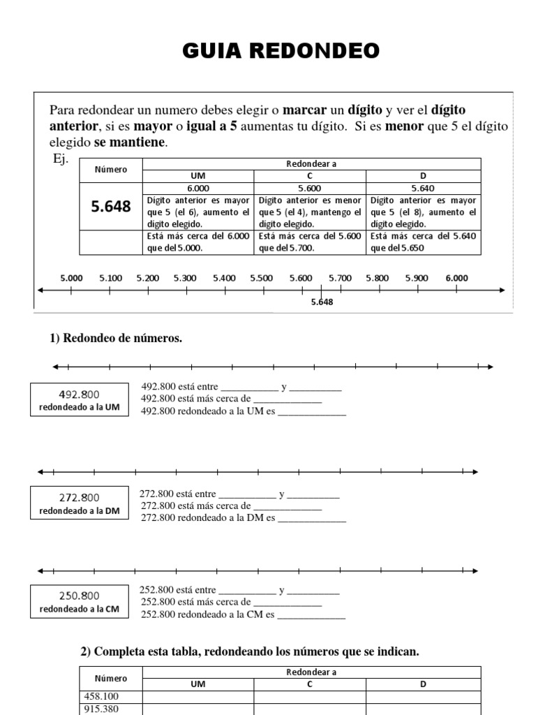 Guía Práctica de Redondeo de Números | PDF